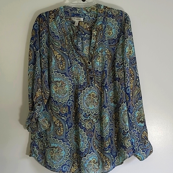 Dress Barn | Tops | Dress Barn Blue Paisley Blouse X | Poshmark
